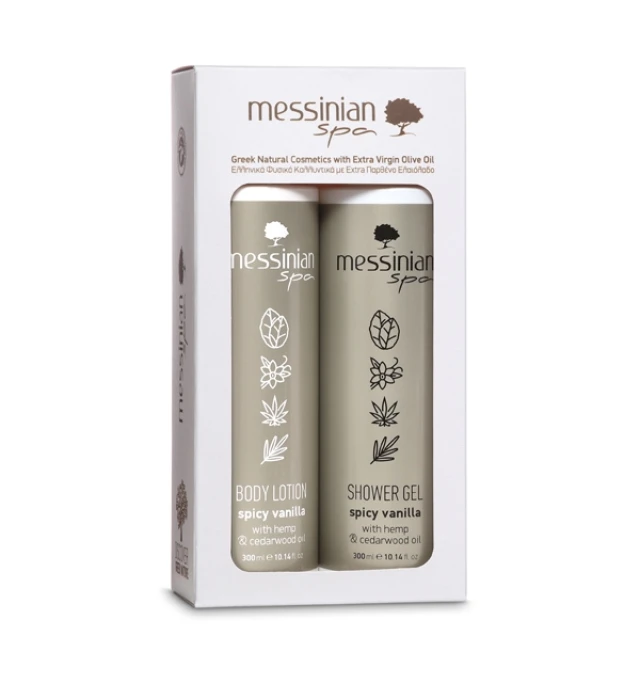 Messinian Spa Set Spicy Vanilla Shower Gel 300ml + Body Lotion 300ml ...
